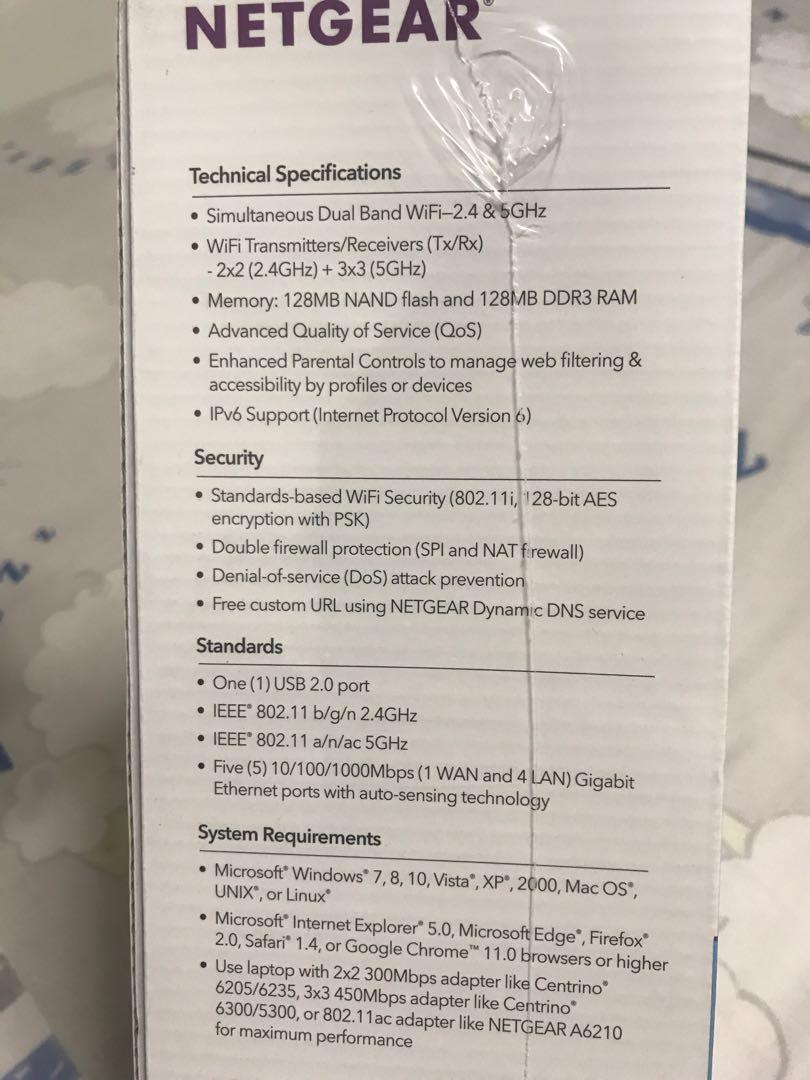 Netgear Ac1600 R6260 smart wifi router, Computers & Tech, Parts ...