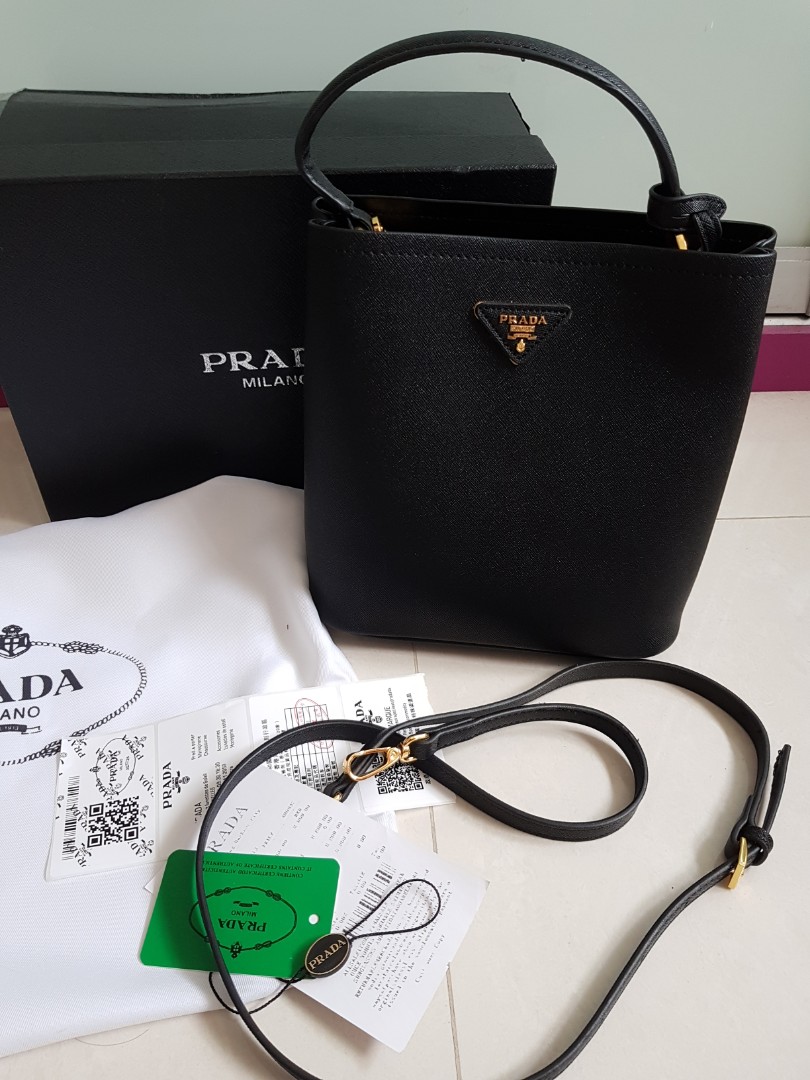 Prada bucket bag in cowhide leather, Women's Fashion, Bags & Wallets ...