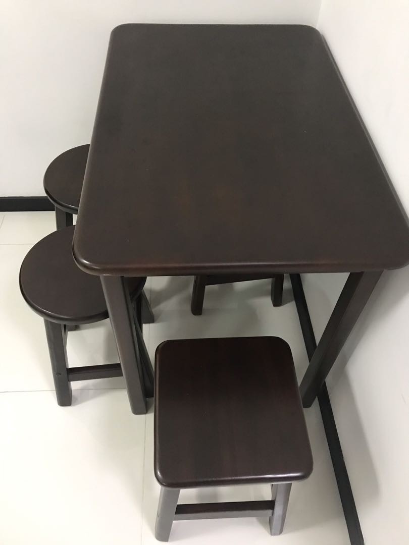 Small dining table with 4 stools rush sale!, Furniture & Home Living ...