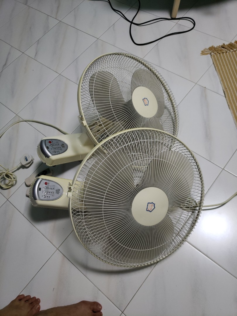 Wall Fan for 2 with remote control, Furniture & Home Living, Lighting ...