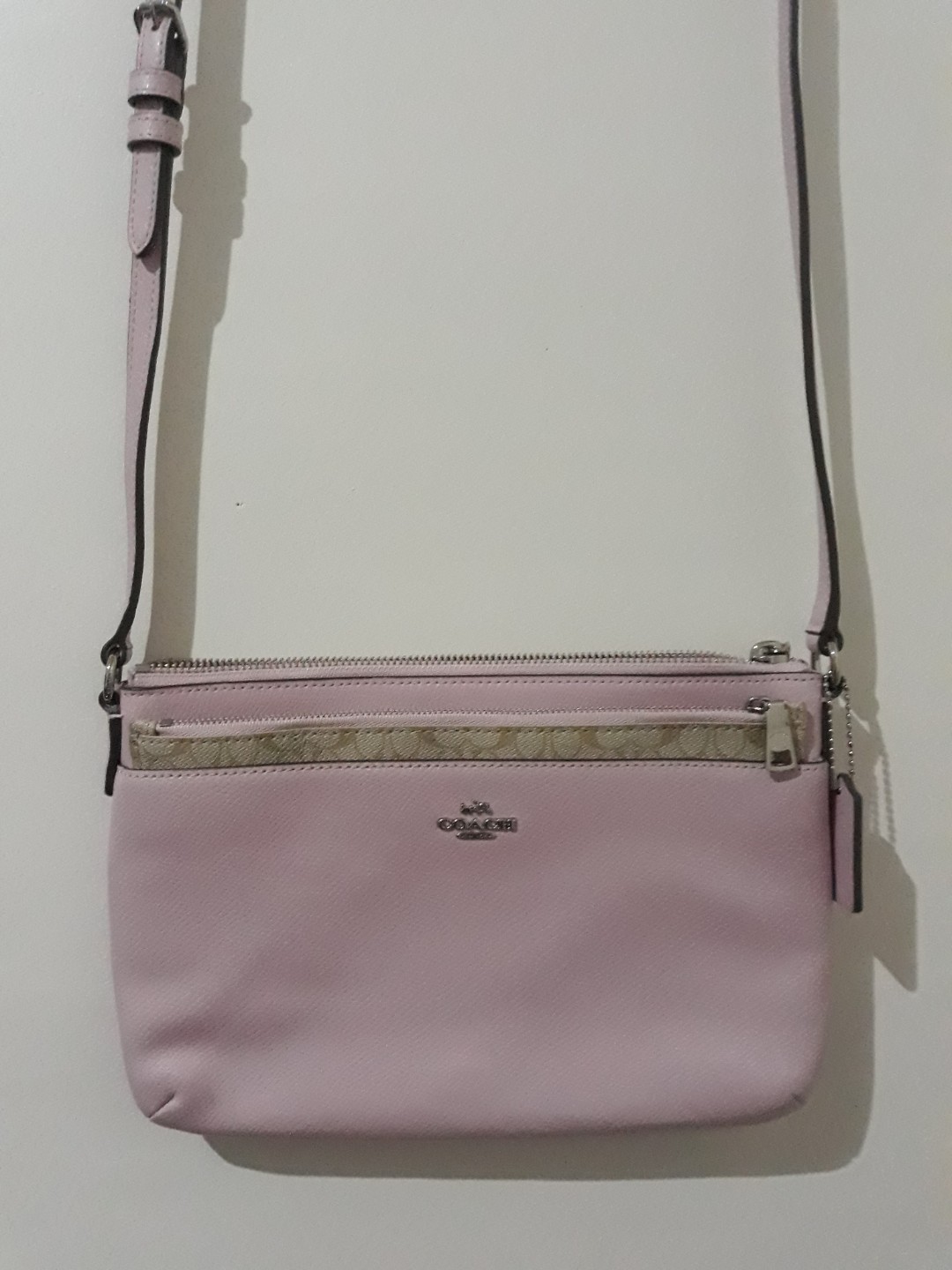 Authentic Coach Baby Pink Sling Bag, Women's Fashion, Bags & Wallets ...