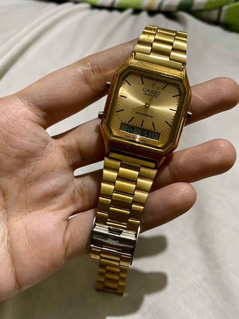 Casio Digital Analog Gold Wristwatch Class A, Women's Fashion, Watches ...