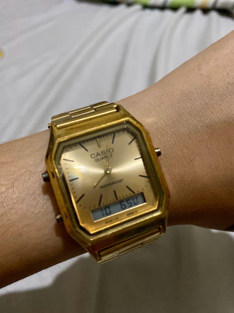 Casio Digital Analog Gold Wristwatch Class A, Women's Fashion, Watches ...