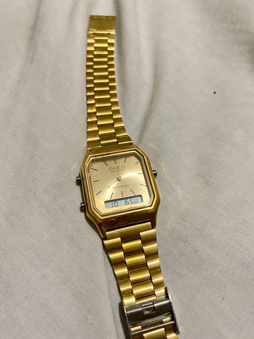 Casio Digital Analog Gold Wristwatch Class A, Women's Fashion, Watches ...