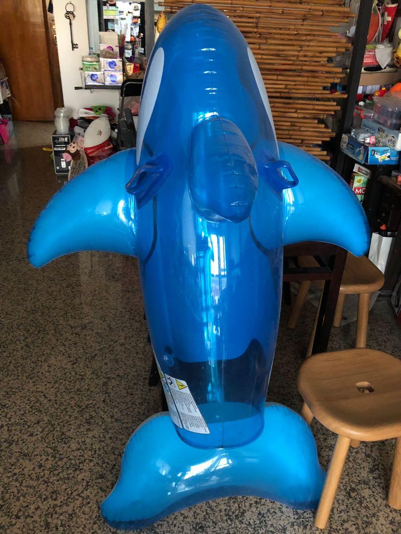 Inflatable swimming pool whale & dolphin water float, Sports Equipment ...