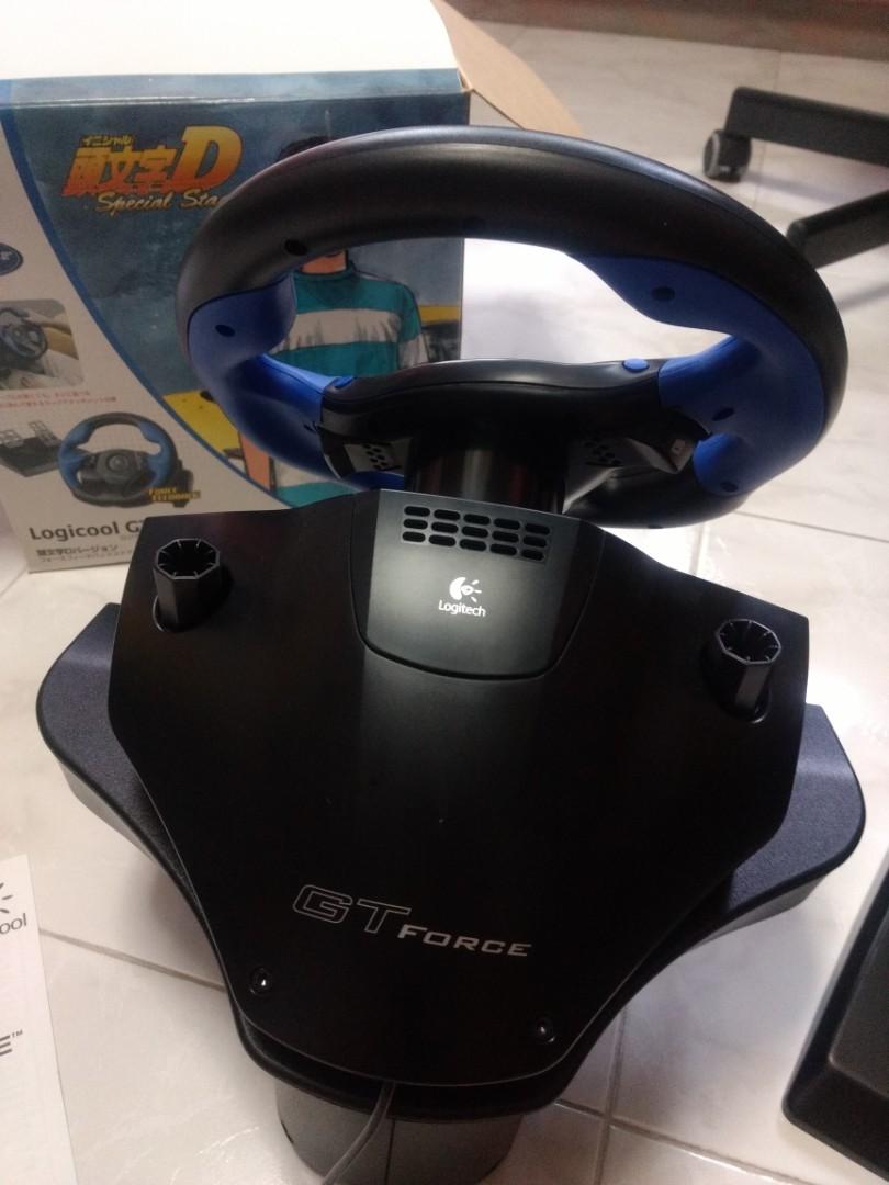 Logicool GT FORCE PlayStation 2 steering wheel controller, Video Gaming ...