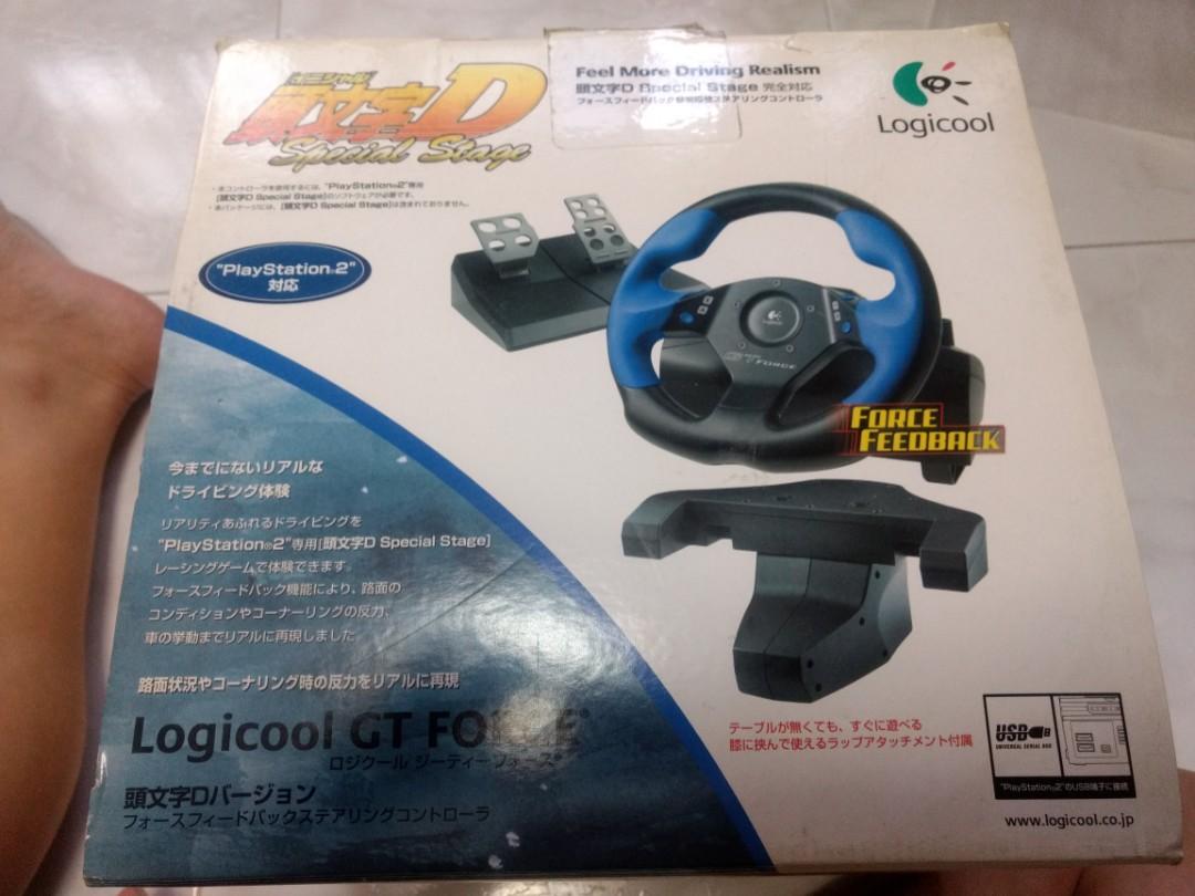 Logicool GT FORCE PlayStation 2 steering wheel controller, Video Gaming ...