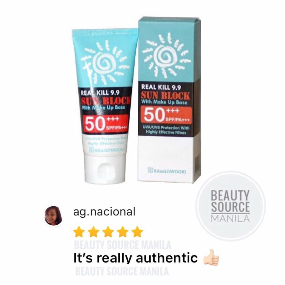 RA&GOWOORI REAL KILL 9.9 SUNBLOCK WITH MAKEUP BASE SPF50+ on Carousell