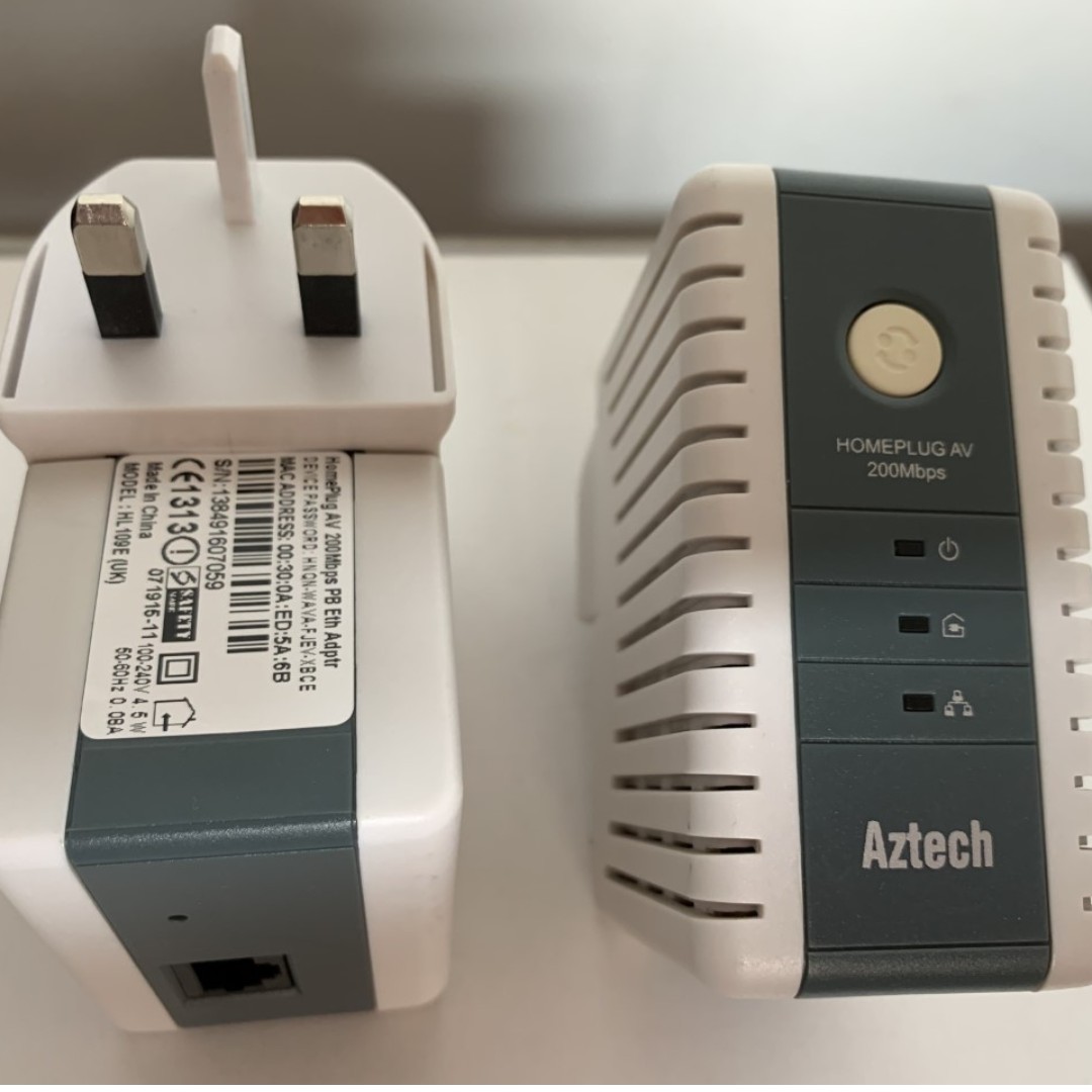 Used Aztech 200Mbps HomePlug HL109E, Computers & Tech, Parts ...