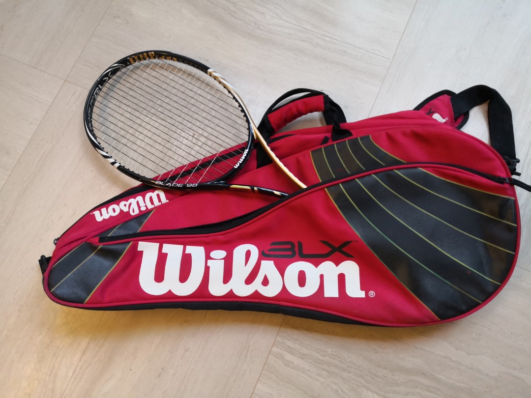 Wilson blade 98 BLX with bag, Sports Equipment, Sports & Games, Racket ...