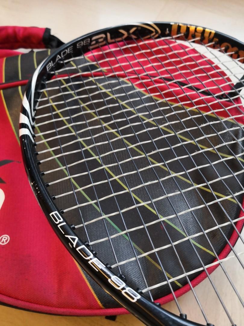 Wilson blade 98 BLX with bag, Sports Equipment, Sports & Games, Racket ...