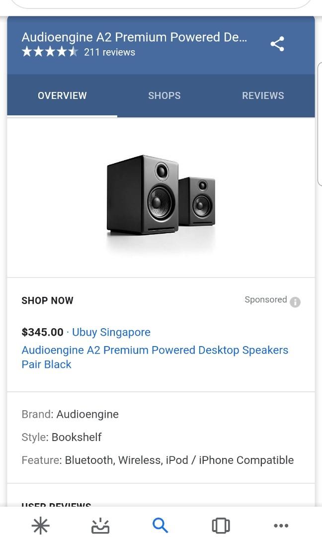 Audioengine A2 White Speakers, TV & Home Appliances, TV & Entertainment ...