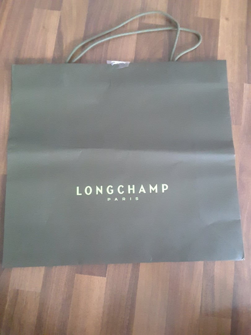 Longchamp Paper Bag (Large), Luxury, Bags & Wallets on Carousell