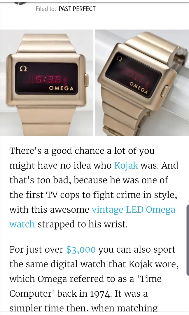 Omega kojak 1st digital watch 14k gold top, Luxury, Watches on Carousell