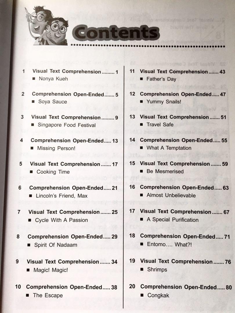 P4 English Comprehension/ Visual text/Open ended, Hobbies & Toys, Books ...