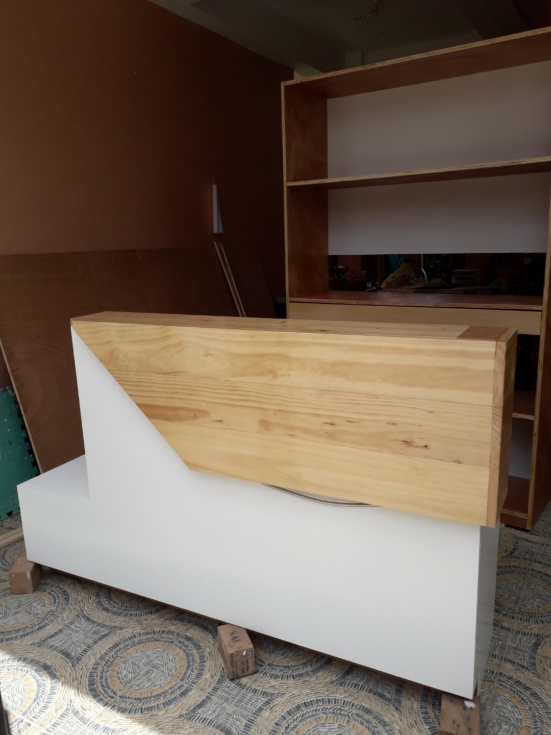 Reception desk and shelving cabinet, Furniture & Home Living, Furniture ...