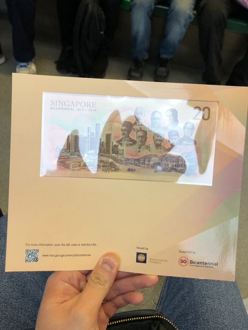 Singapore Bicentennial 1819-2019 SGD 20 note, Hobbies & Toys ...