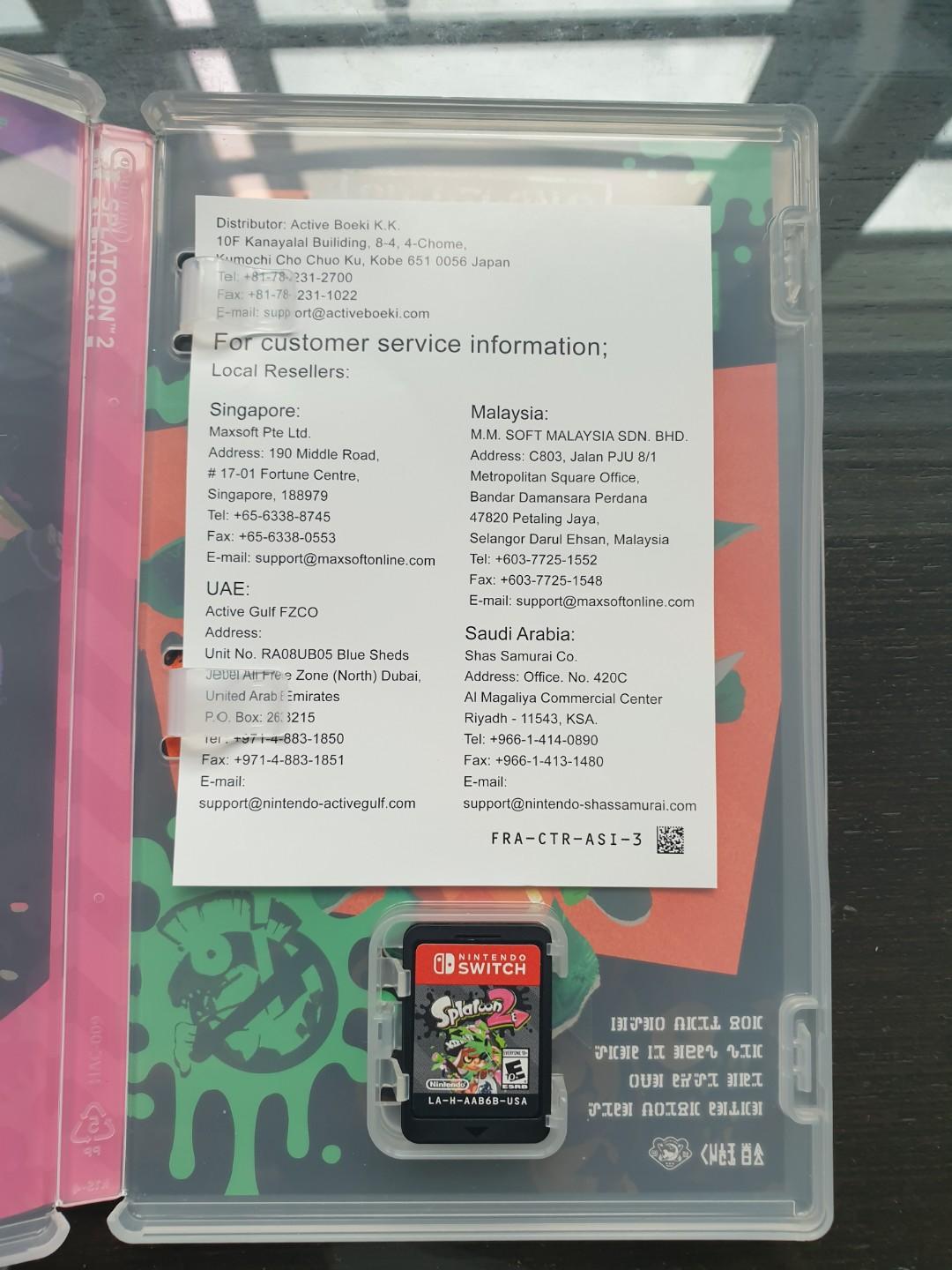 Splatoon 2 Nintendo Switch cartridge, Video Gaming, Video Games ...