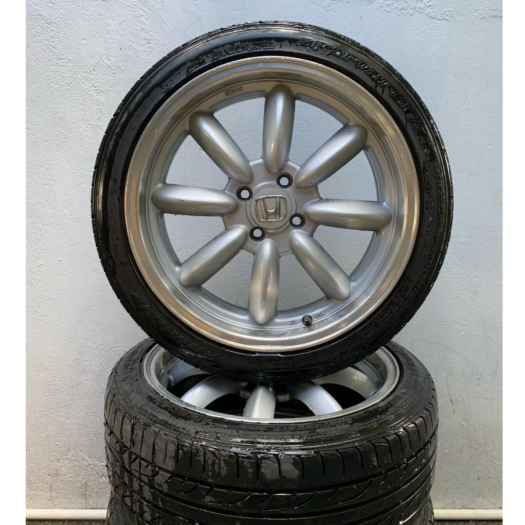 17's Banana Watanabe Mags/Rims w/ Dunlop Tires, Car Parts & Accessories ...