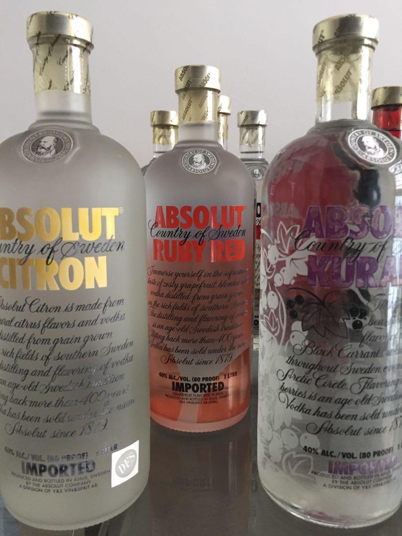 Absolut Vodka collection, Food & Drinks, Alcoholic Beverages on Carousell