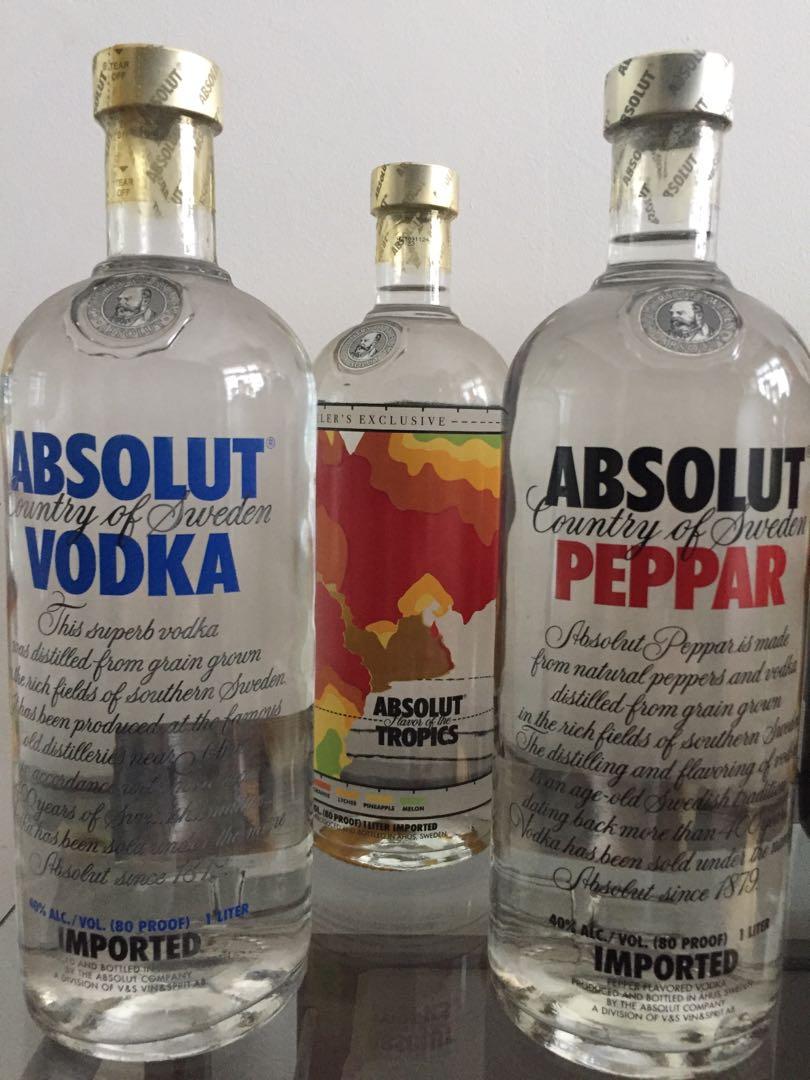 Absolut Vodka collection, Food & Drinks, Alcoholic Beverages on Carousell