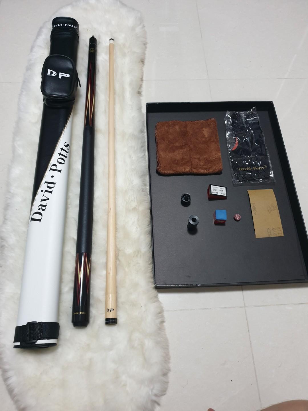 David Potts Red Spike Pool Cue w/ David Potts PU case, Sports Equipment ...