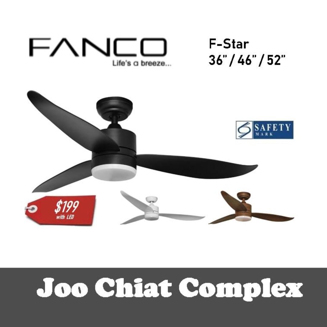 Fanco F-Star Ceiling Fan with Light DC Motor , Furniture & Home Living ...