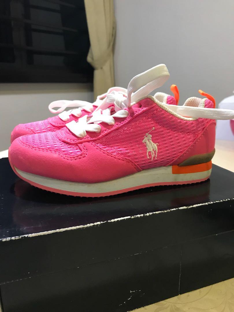 Polo Ralph Lauren hot pink dash sneakers, Babies & Kids, Babies & Kids ...