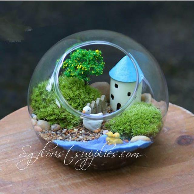 Terrarium Glass Lighthouse & Moss Micro Landscape, Furniture & Home ...