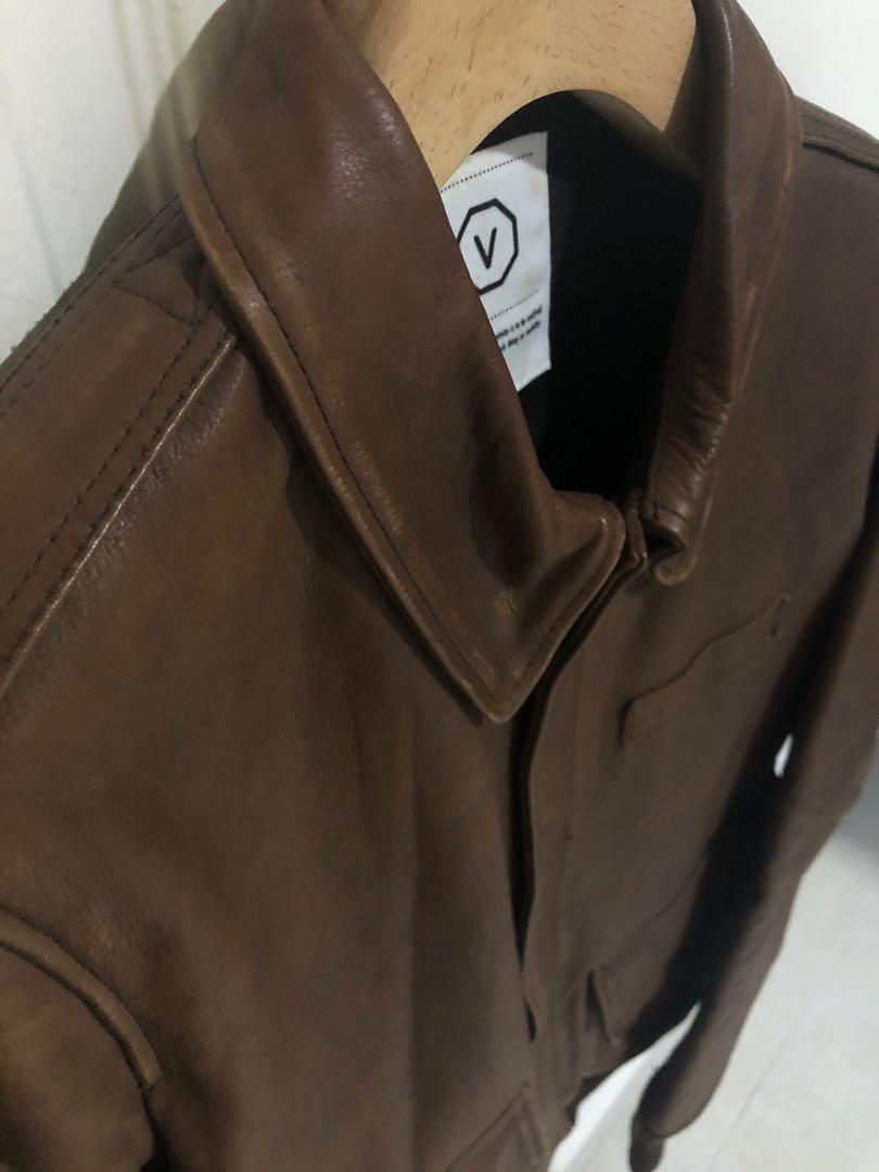 Visvim Elmendorf jacket (distressed cowhide), Men's Fashion, Coats ...