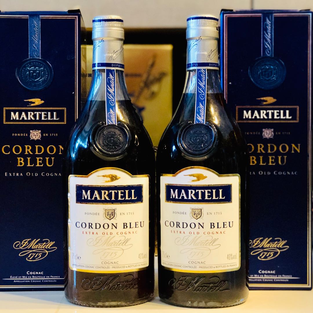750ml Martell Cordon Bleu cognac w Box, Food & Drinks, Alcoholic ...