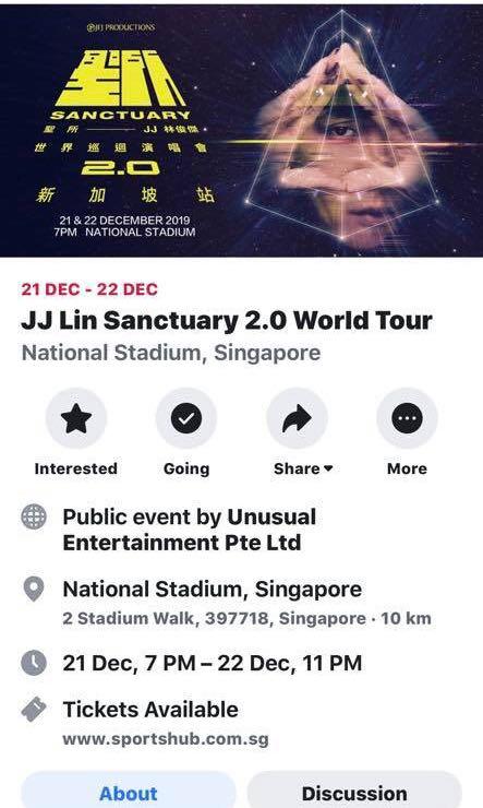JJ Concert in Singapore 2019, Tickets & Vouchers, Event Tickets on ...