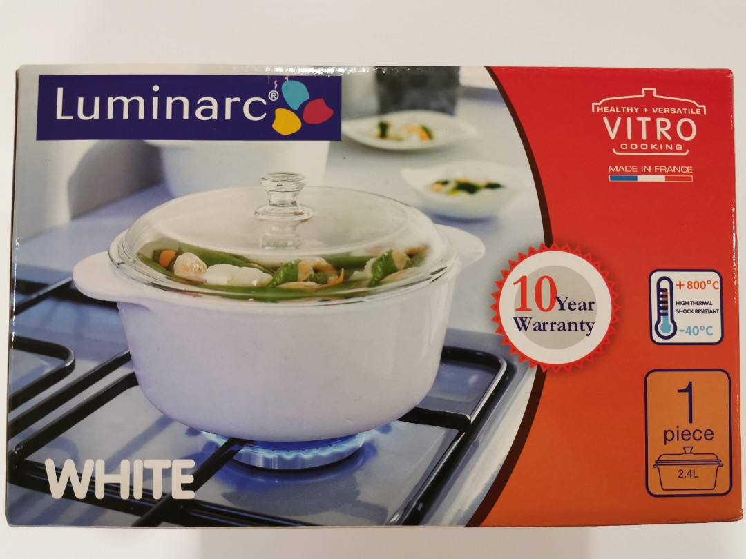 Luminarc Vitro Cooking Pot 2.4L, Furniture & Home Living, Kitchenware ...