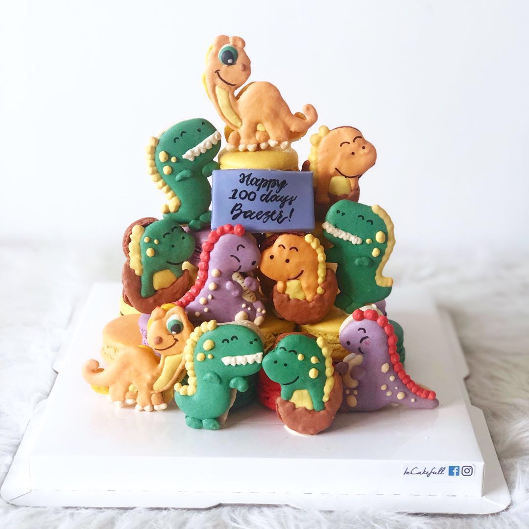 Macaron tower - dinosaur macaron tower, Food & Drinks, Homemade Bakes ...