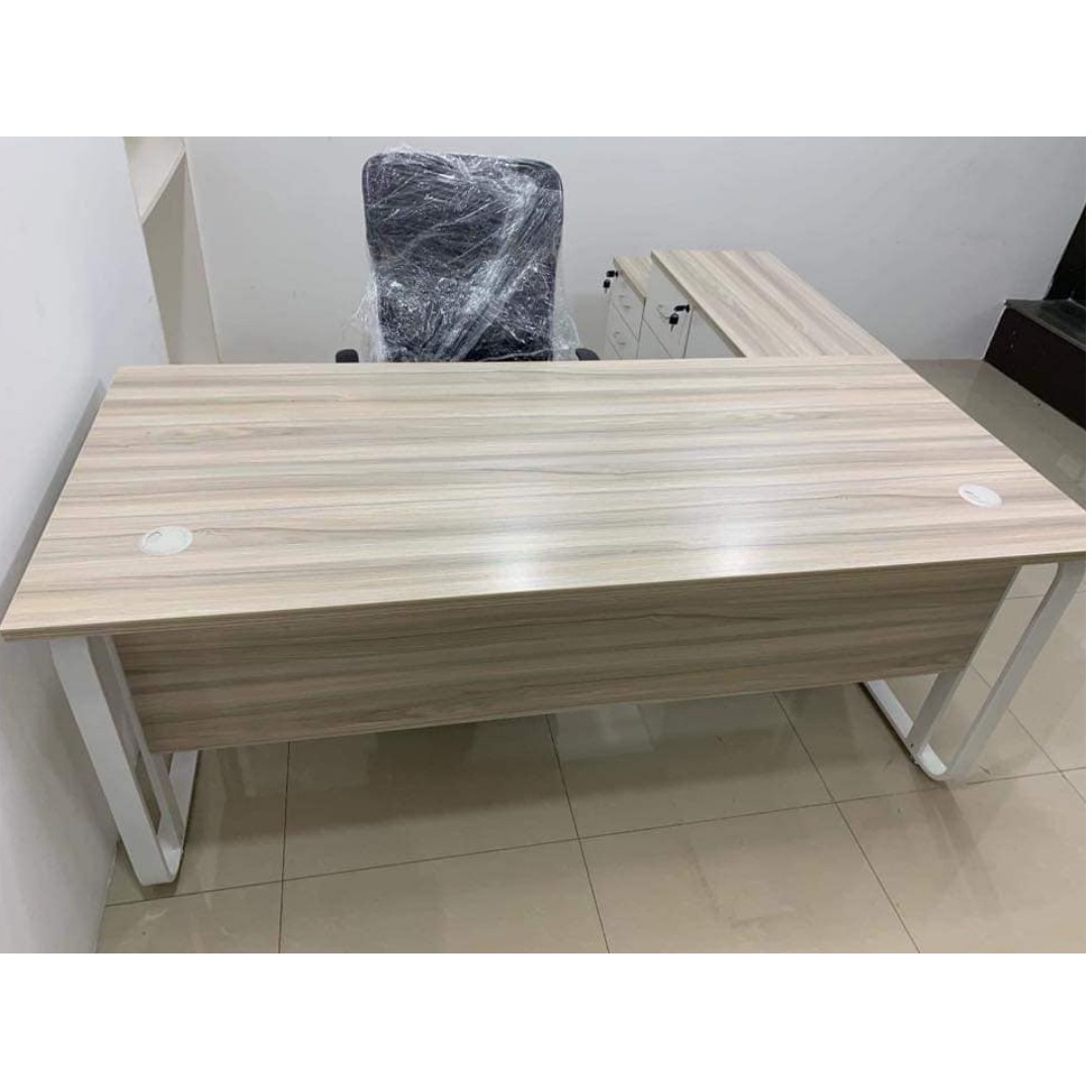 Office Table (Metal LEGS ) Partition, Furniture & Home Living, Office ...