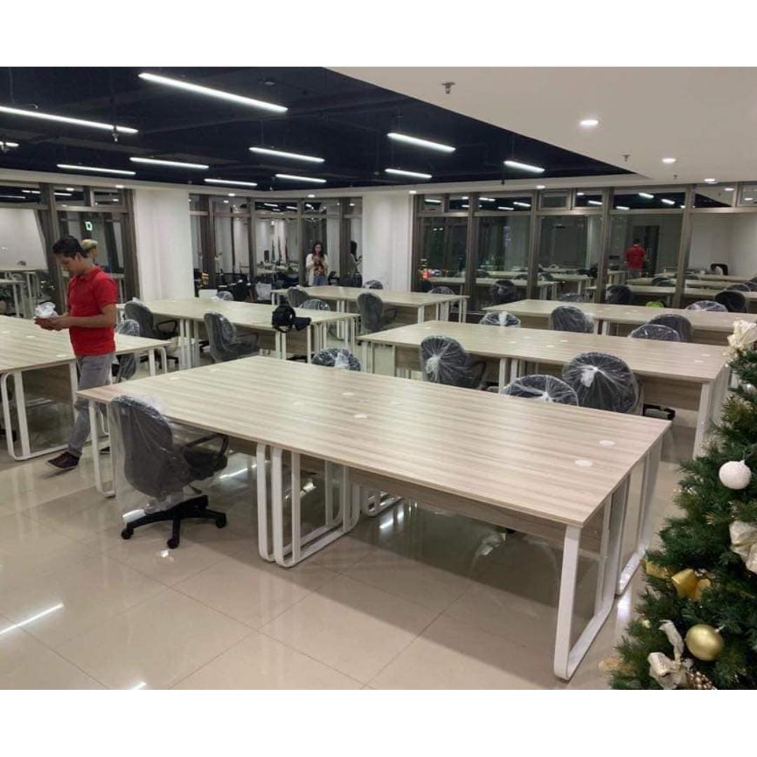 Office Table (Metal LEGS ) Partition, Furniture & Home Living, Office ...