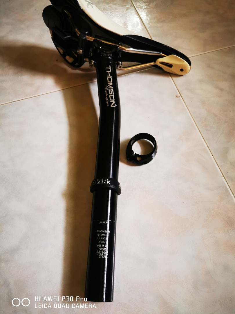 Thomson Masterpiece layback Seat post, seat clamp and fizik saddle ...