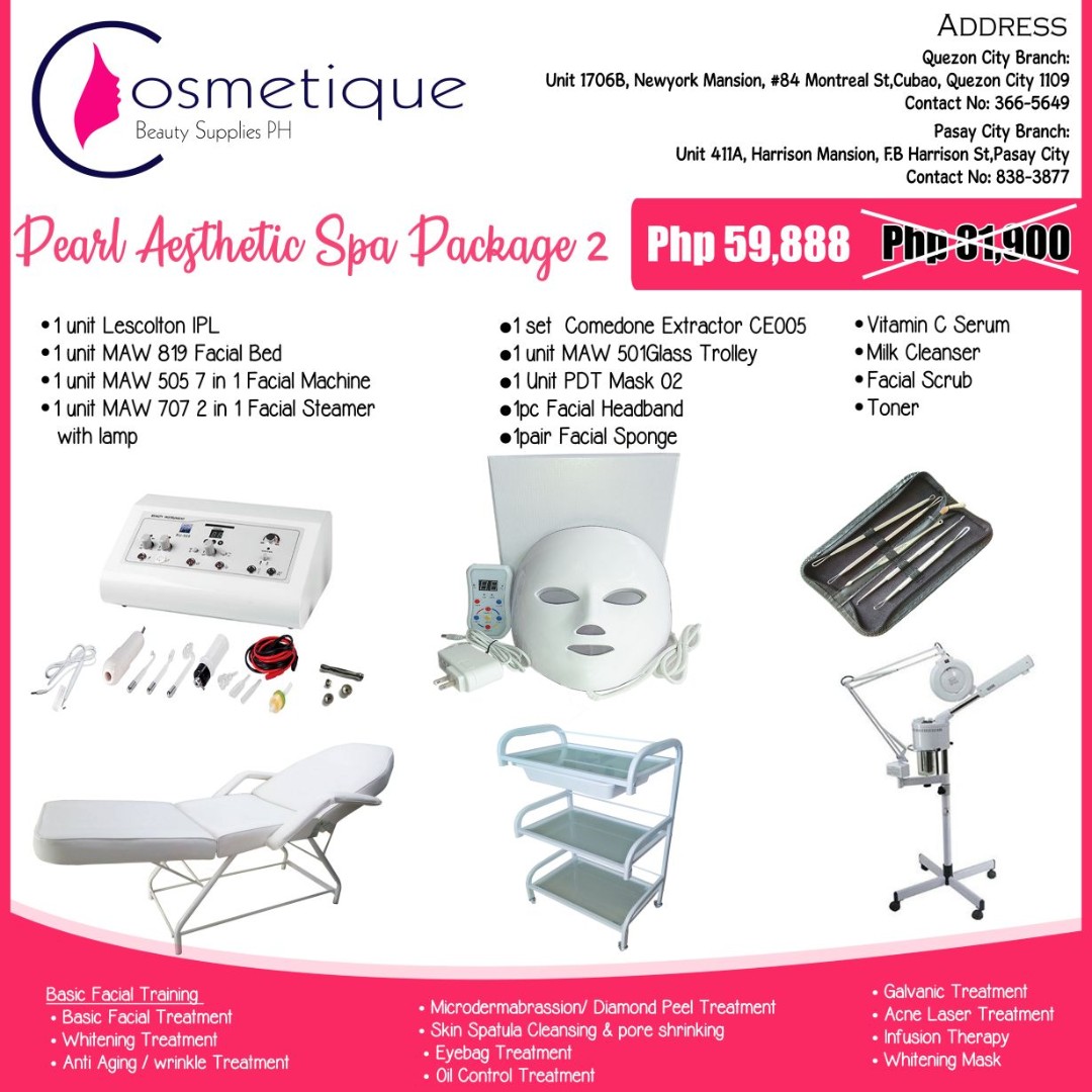 W/ Demo Facial Machine Diamond Peel With Facial Bed Facial Steamer ...