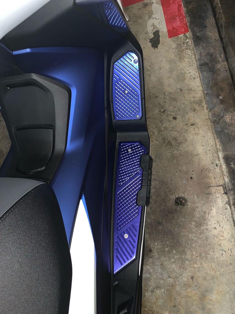 Honda Forza 300 floorboard(blue), Motorcycles, Motorcycle Accessories ...