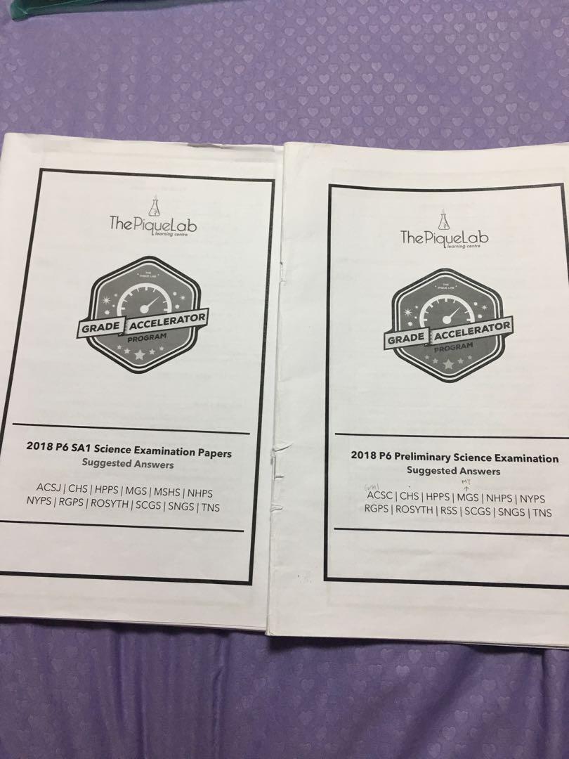 Psle Science answer sheet for past year papers, Hobbies & Toys, Books ...