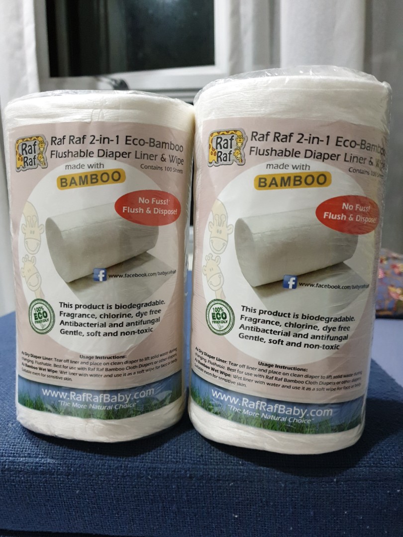 Raf Raf 2-In-1 Bamboo Diaper Liner Cum Wet Wipe Ultra Soft Flushable ...