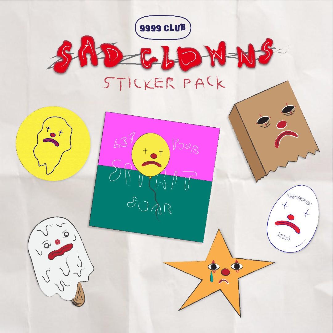 Sad Clowns Sticker Pack, Hobbies & Toys, Stationery & Craft, Craft ...