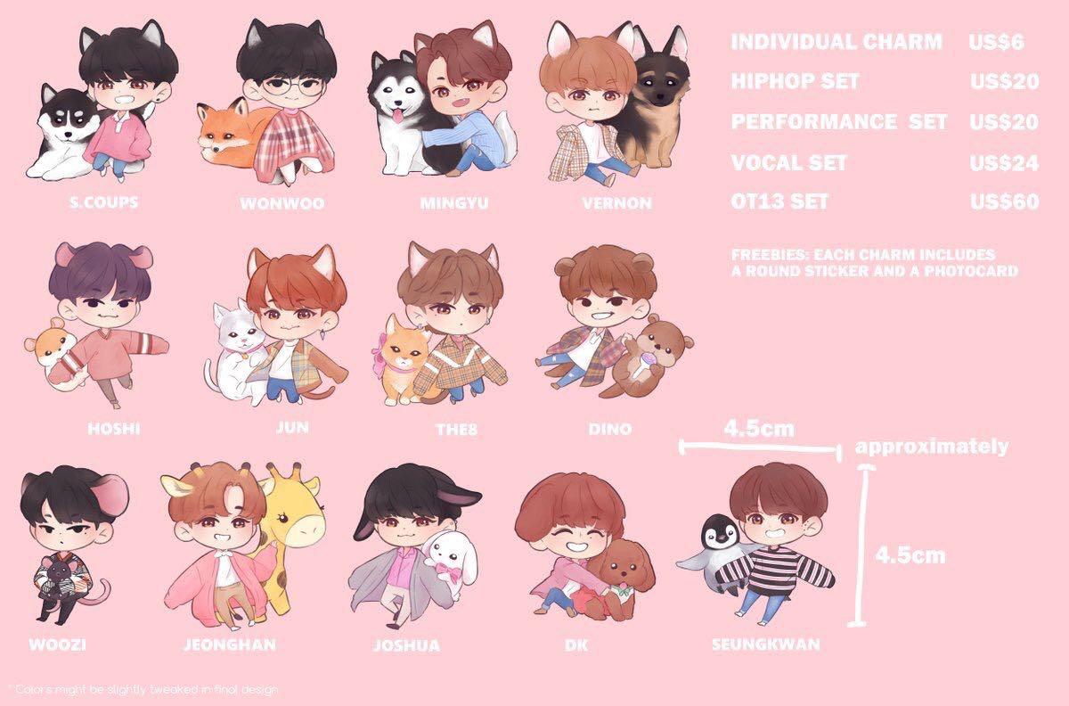 Seventeen Chibi fan art Key rings, Hobbies & Toys, Memorabilia ...