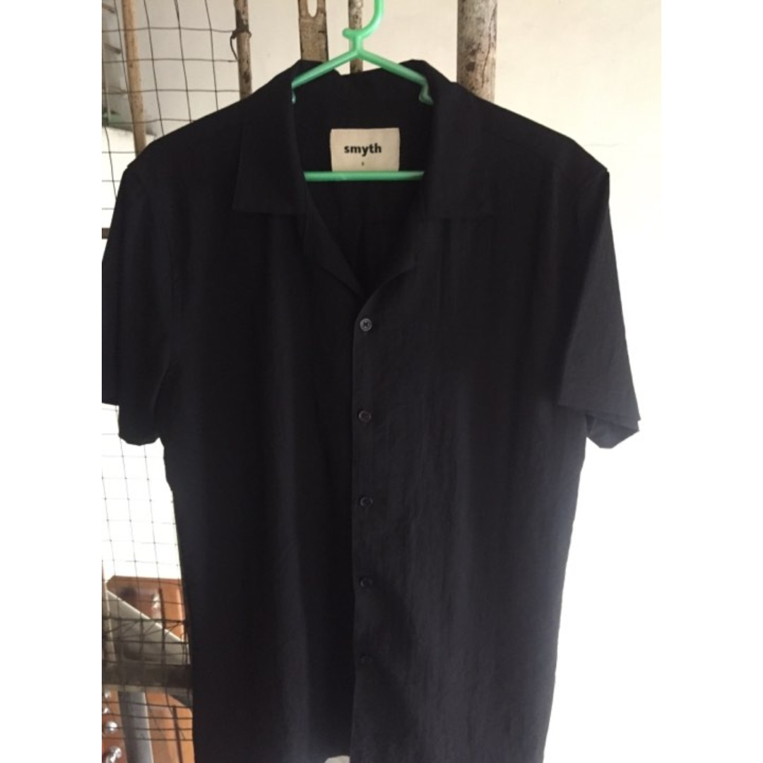 Smyth Button down polo for men Cuban Polo Plain black Small, Men's ...