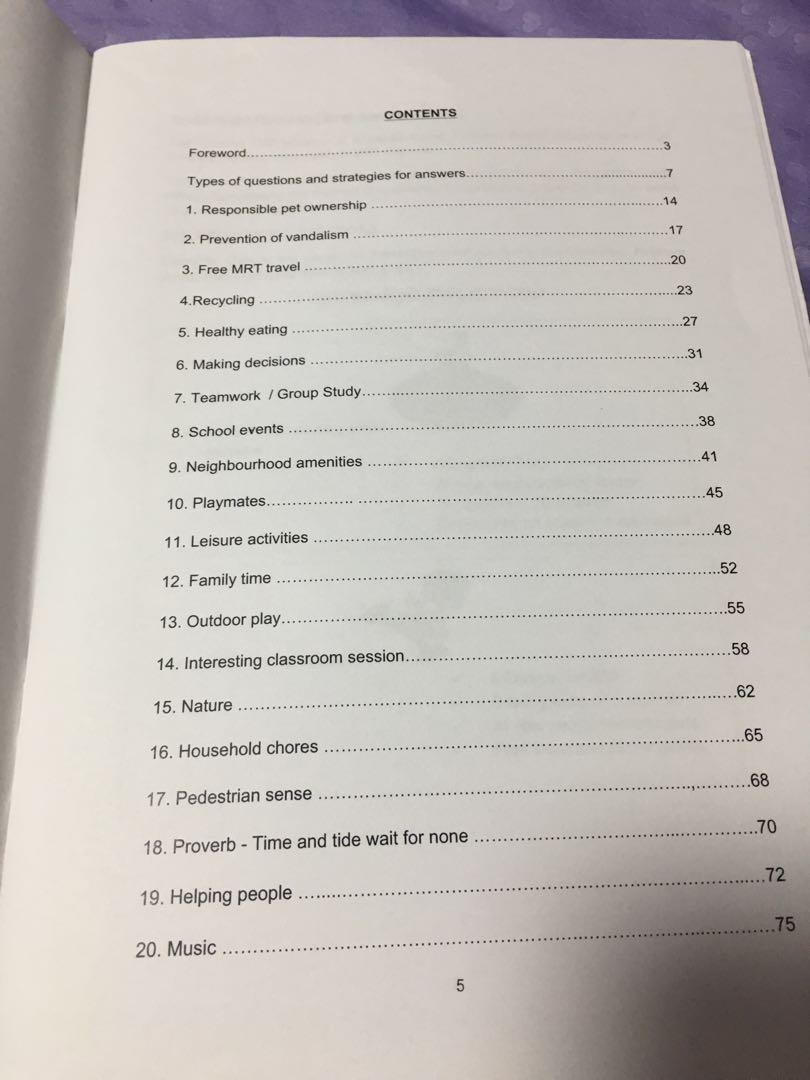 Stimulus based conversation Psle oral, Hobbies & Toys, Books ...