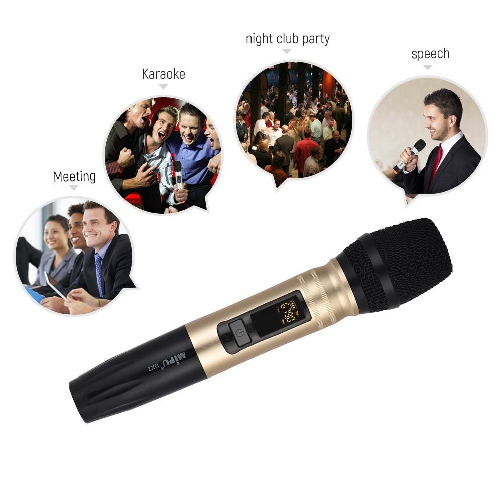 UHF Dual Frequency Wireless Handheld Microphone Mic System (1 Receiver ...