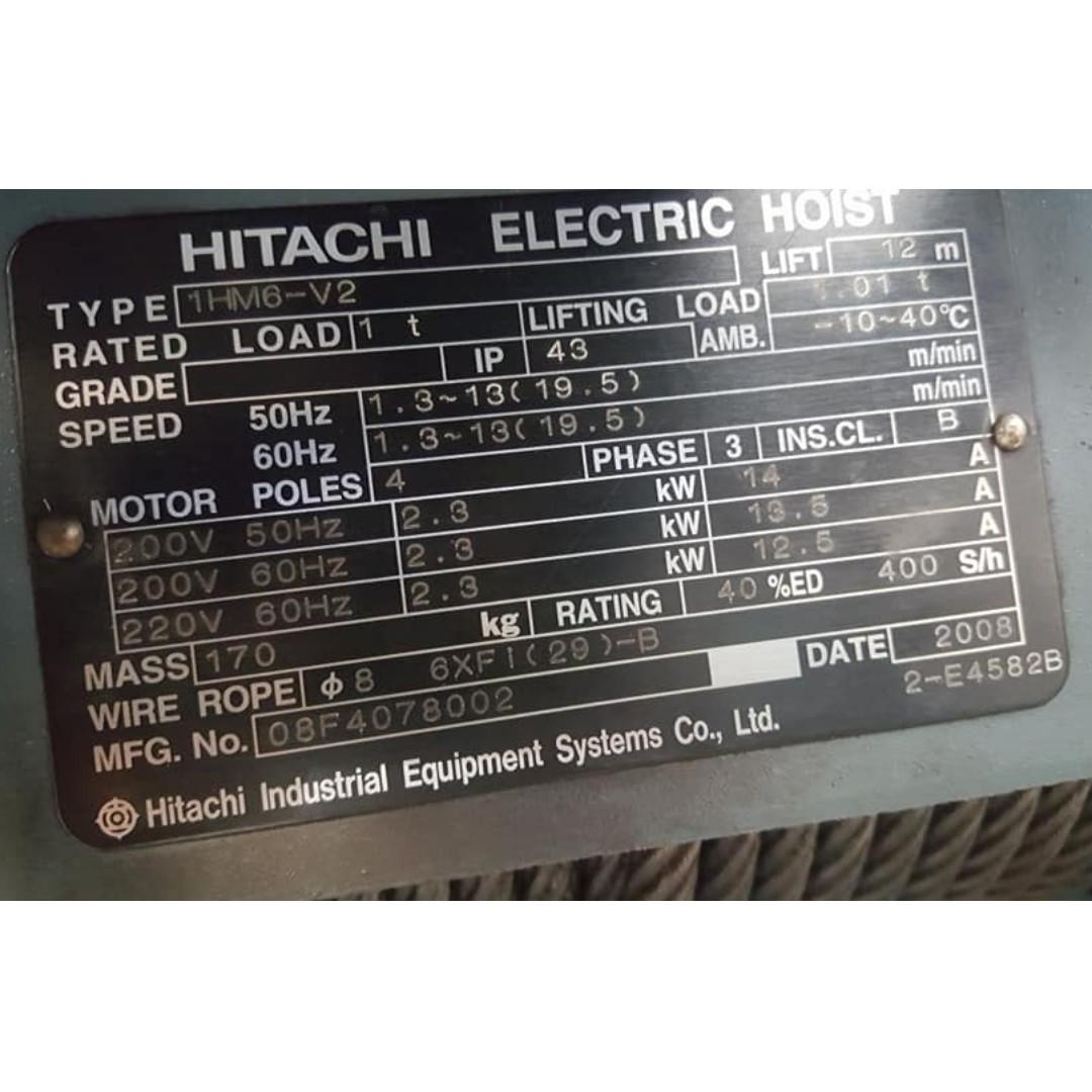 1 TON CABLE HOIST WITH TROLLEY 12meters LIFT, Commercial & Industrial ...