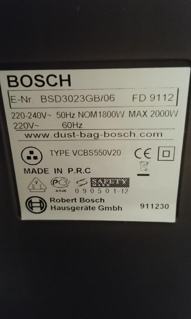 Bosch Vacuum Cleaner (Pro Parquet Plus) with extra bags, TV & Home ...