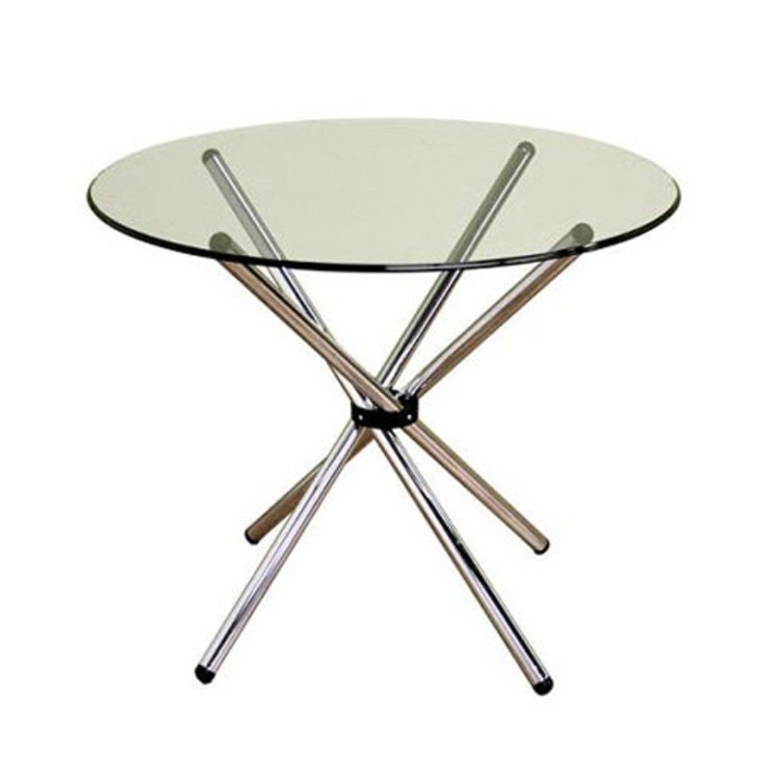 Ergodynamic GT-90R Chopstick Table 90cm diameter round tempered glass ...