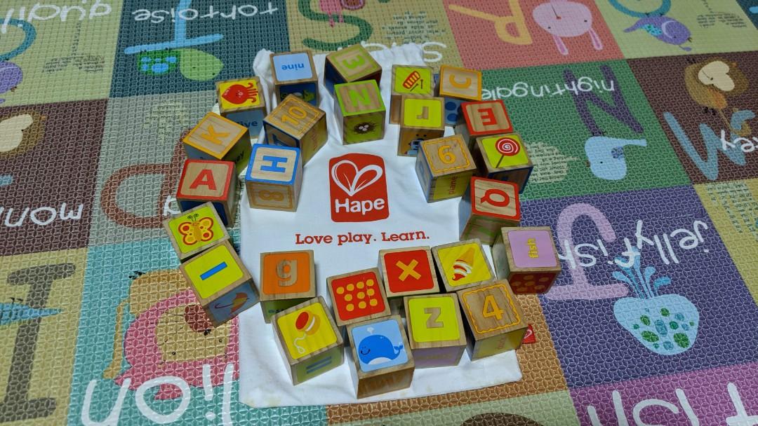 Hape ABC alphabet blocks, Babies & Kids, Infant Playtime on Carousell